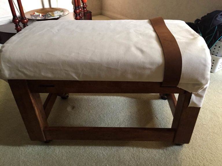 DIY Leather Strap Rolling Benches | And Then We Tried