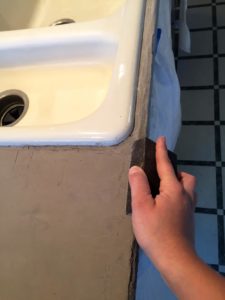 Feather Finish Concrete Over Tile Counters | And Then We Tried