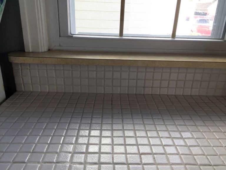 Feather Finish Concrete Over Tile Counters | And Then We Tried